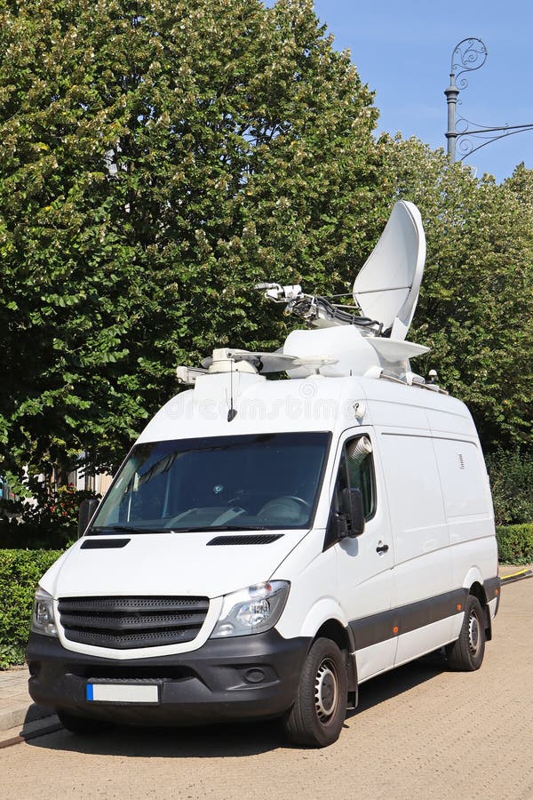 Satellite Dish Antenna on the Top of a Relay Car Stock Image - Image of ...