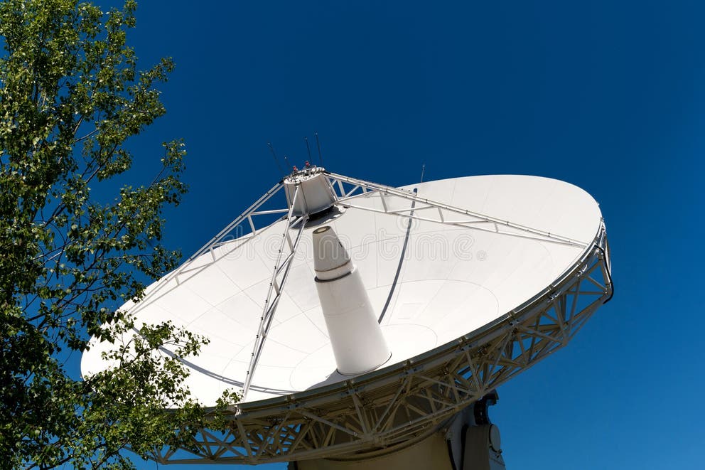 Satellite Dish Antenna with Tree Stock Photo - Image of space ...