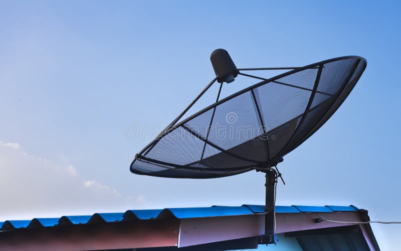Satellite Dish or Satellite Antennas Mounted Stock Photo - Image of ...