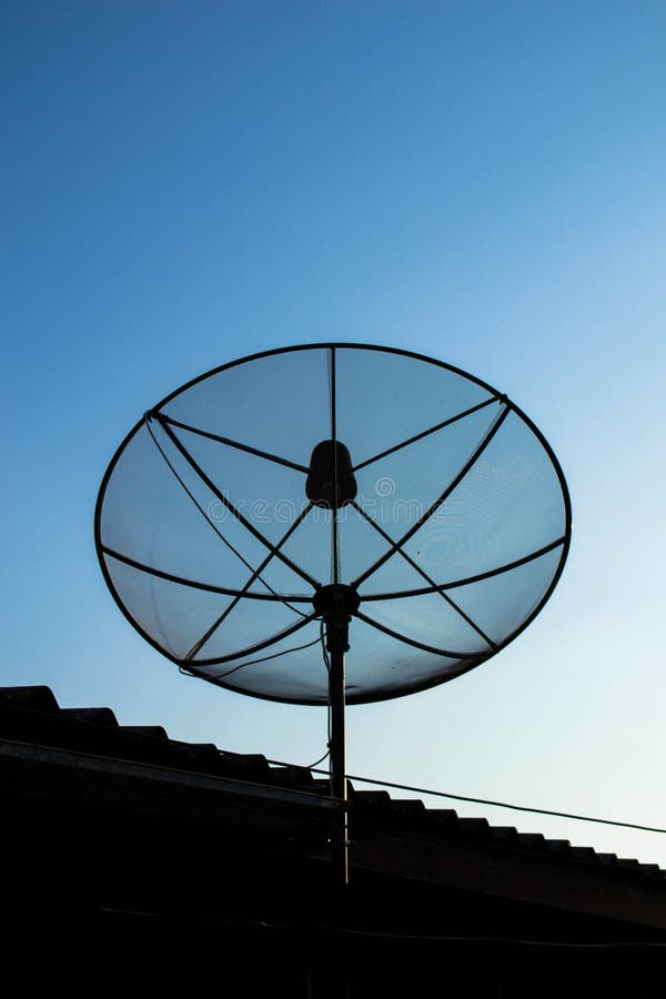 Satellite Dish Antennas on the Roof Stock Photo - Image of cell ...