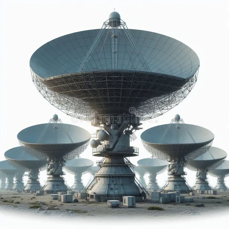 Satellite Dish Array a Collection of Large Satellite Dishes Arra Stock ...