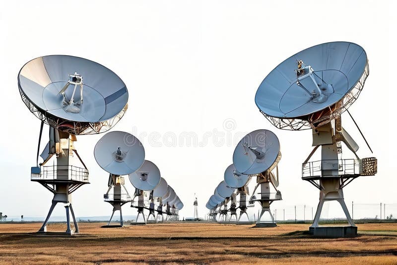 Satellite Dish Array a Collection of Large Satellite Dishes Arra Stock ...