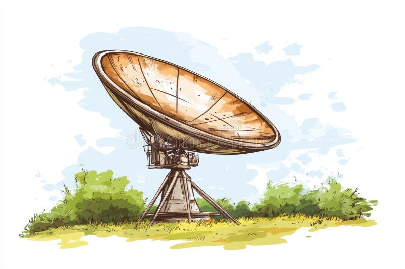 A Satellite Dish Cartoons Isolated on White.Generative AI Illustration ...