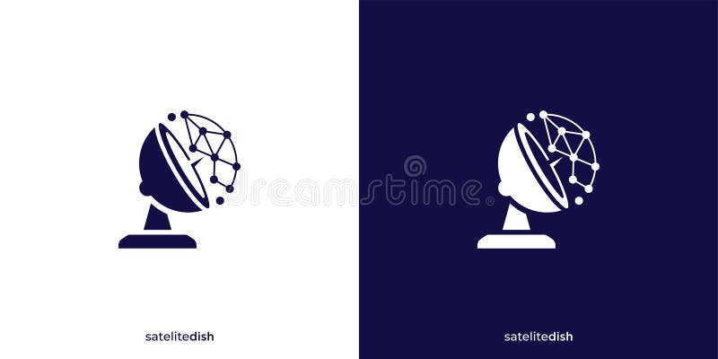 Satellite Dish Connection Logo. Satellite Dish Signal Dots Connect with ...