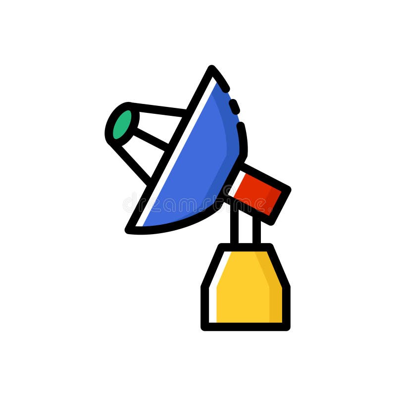 Satellite Dish Colourful Vector Illustration. Parabolic Antenna Icon ...