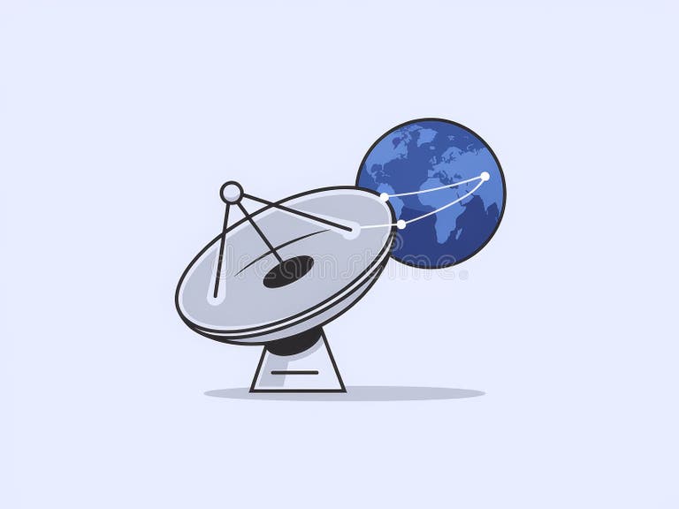 Satellite Dish Communicating with Earth for Global Data Transmission ...
