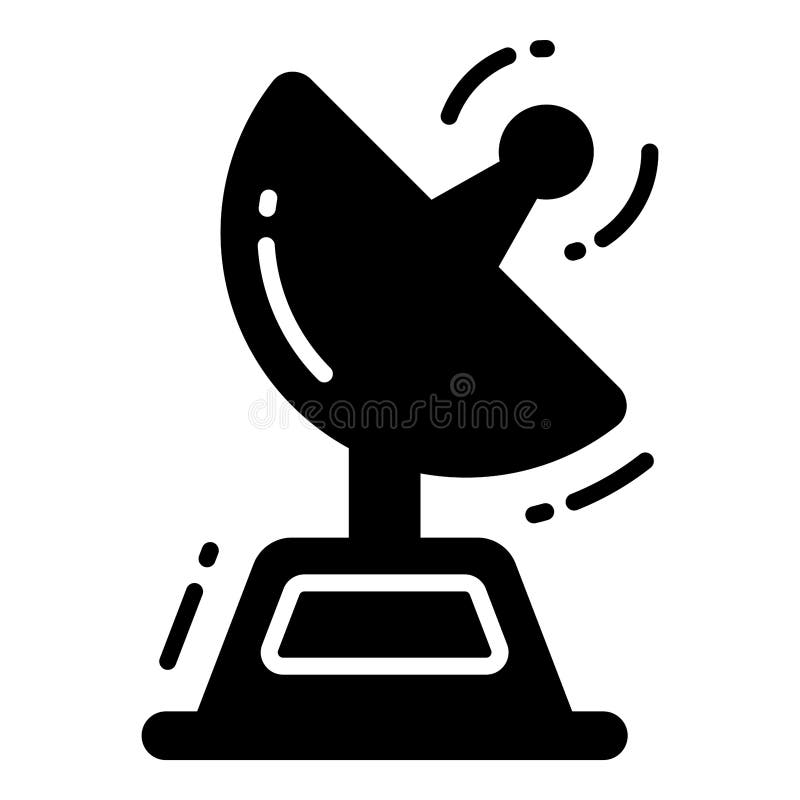Satellite Dish Glyph Icon, Map and Location Icon Stock Vector ...