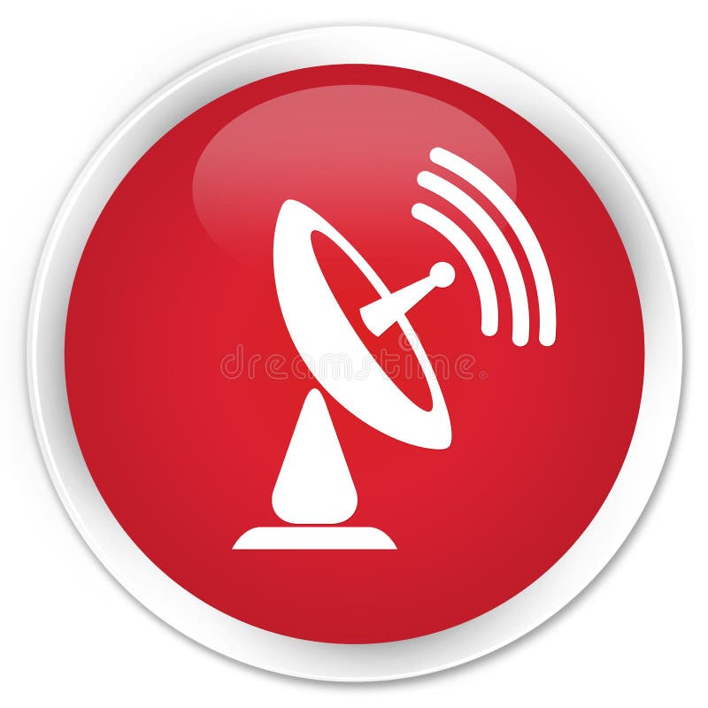 Satellite Dish Icon Premium Red Round Button Stock Illustration ...