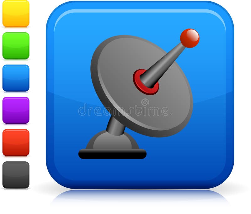 Satellite Icon on Round Internet Button Stock Illustration ...