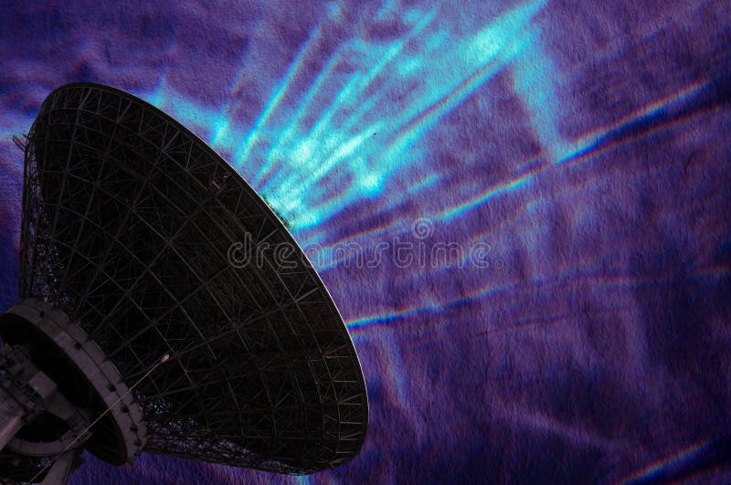 Satellite Dish on a Purple Abstract Background.Cosmonautics Day, Space ...
