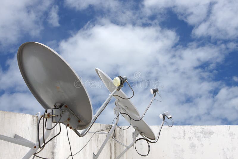 Satellite dish receivers stock image. Image of internet - 29423561