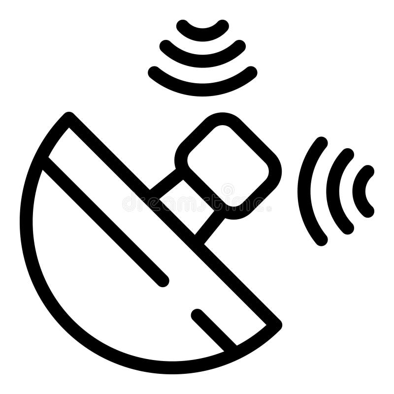 Satellite Dish Receiving Broadcasting Signals Icon Stock Vector ...