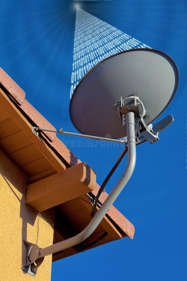 Satellite Dish Receiving Digital Transmission Stock Photo - Image of ...