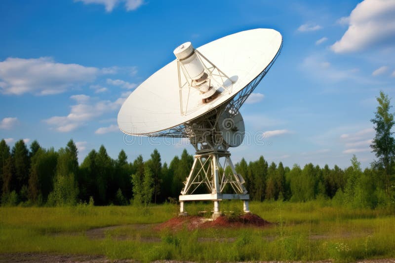 Satellite Dish Receiving Signals Denoting Data Transfer Stock Image ...