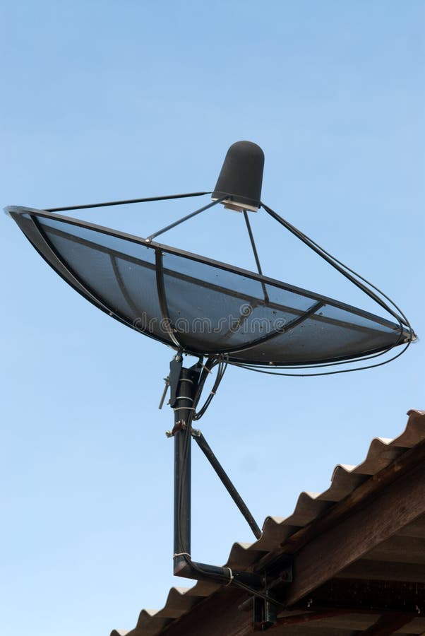 Satellite dish on roof. stock photo. Image of broadband - 50447944