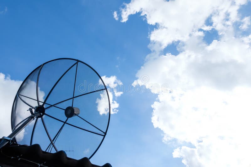 Satellite Dish on Sky and Cloud. Stock Photo - Image of cloud ...