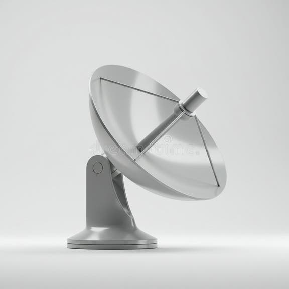 A Satellite Dish with a Sleek, Metallic Structure Standing on a Wide ...