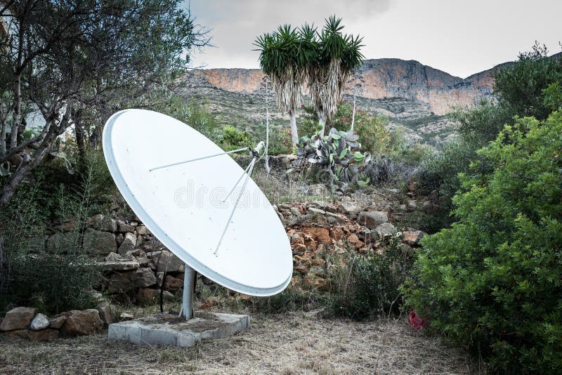 Satellite Dish stock image. Image of transmit, tree, spain - 73921717