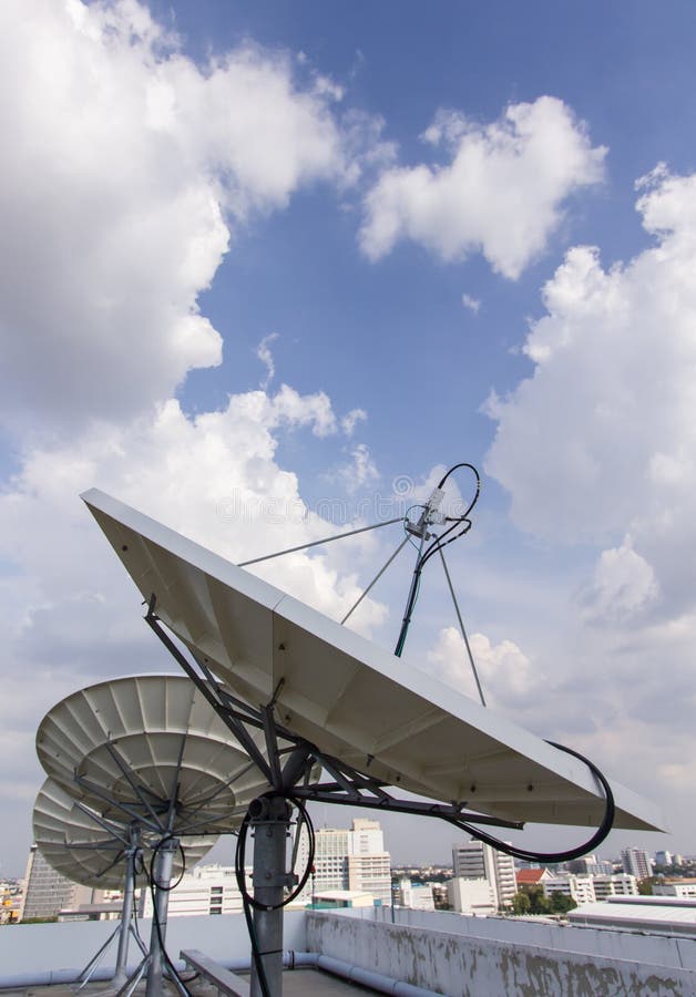 Satellite Dish for Telecommunications Stock Image - Image of connection ...