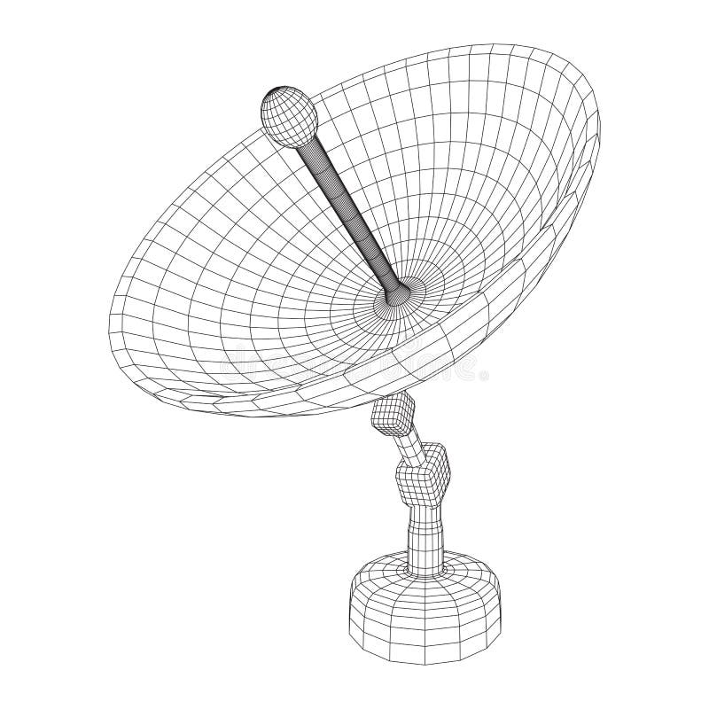 Satellite Dish Wireframe Vector Stock Vector - Illustration of ...