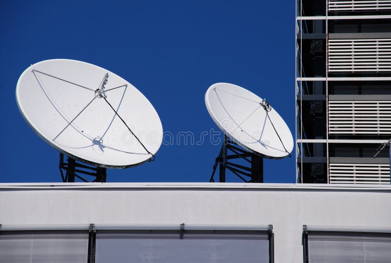 Uplink Telecom Facility Dish Stock Image - Image of elevate, echostar ...