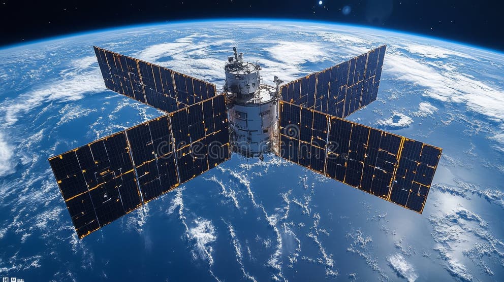 Satellite Equipped for Telemetry and GPS Transmissions in Orbit Above ...