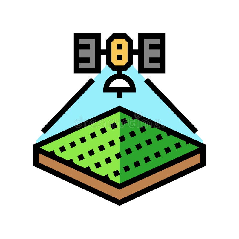 Satellite for Field Mapping Color Icon Vector Illustration Stock ...