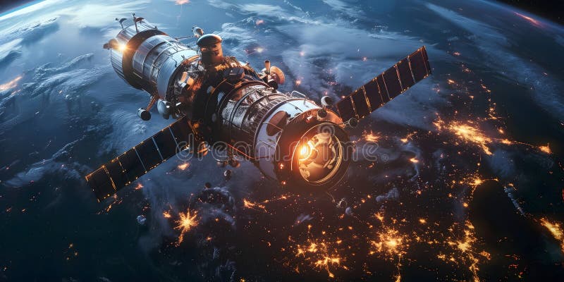 A Satellite Floating in Space, Communication, Scientific Research, and ...