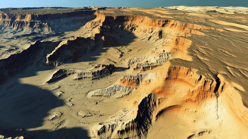 Satellite-generated GIS Map of a Dry Canyon System with LiDAR Data ...