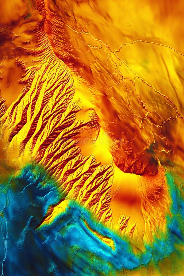 Satellite-generated GIS Map of a Volcanic Crater with LiDAR Data ...