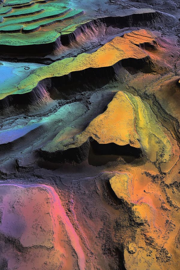 Satellite-generated GIS Map of a Volcanic Crater with LiDAR Data ...