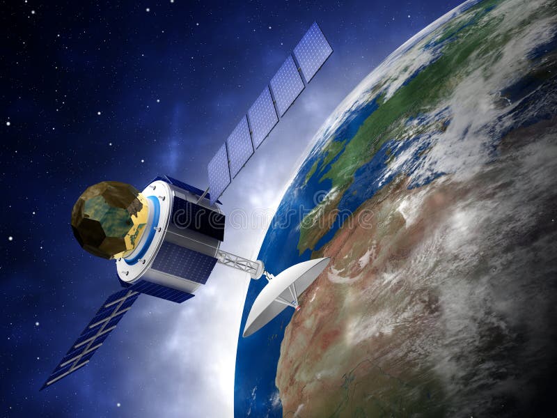 Satellite stock illustration. Illustration of signal - 38697001
