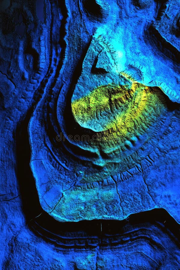 Satellite GIS Map of a Delta System Displaying LiDAR Elevation Data ...
