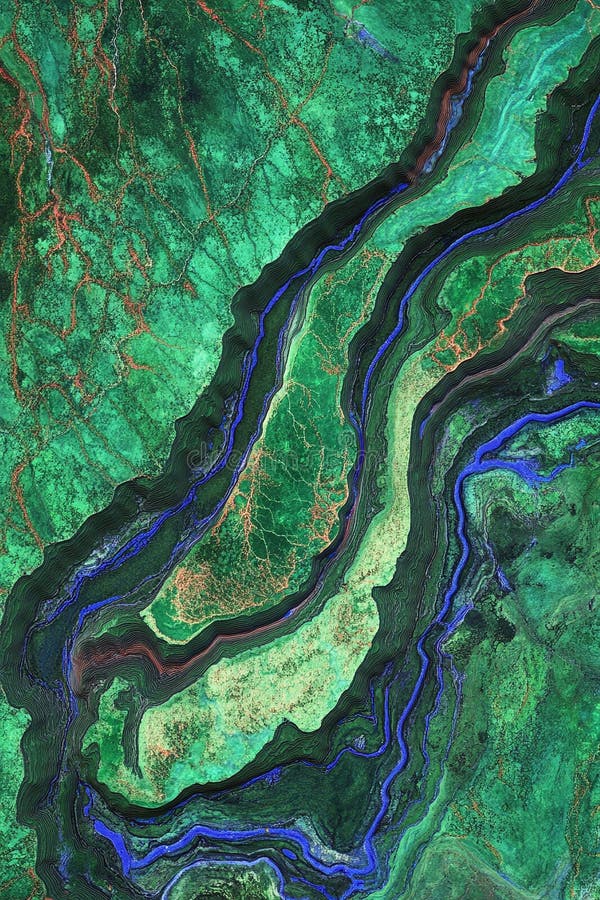Satellite GIS Visualization of a Floodplain Showing Elevation Changes ...