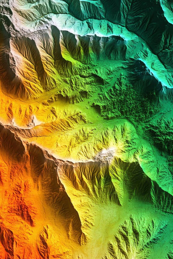 Satellite GIS Visualization of a Large Canyon System Rendered in 3D with LiDAR Data Highlighting ...