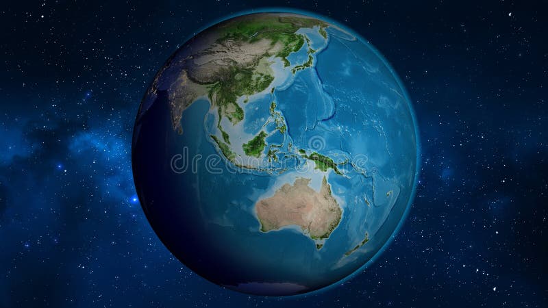 Globe Centered on Indonesia. Satellite Map Stock Illustration ...