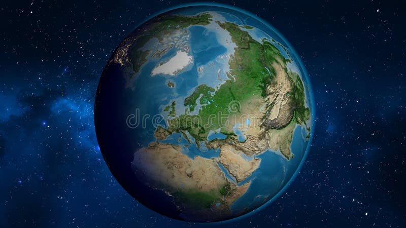 Globe Centered on Lithuania. Satellite Map Stock Illustration ...