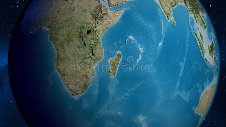Globe Centered on Madagascar. Satellite Map Stock Illustration ...