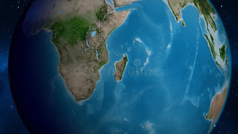 Globe Centered on Madagascar. Satellite Map Stock Illustration ...