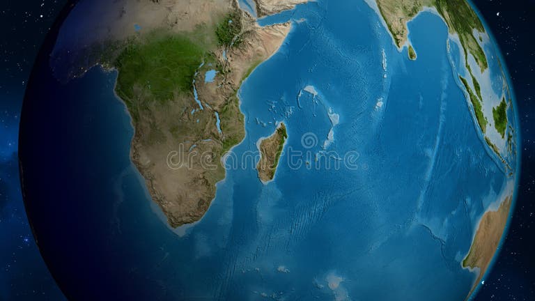 Globe Centered on Madagascar. Satellite Map Stock Illustration ...