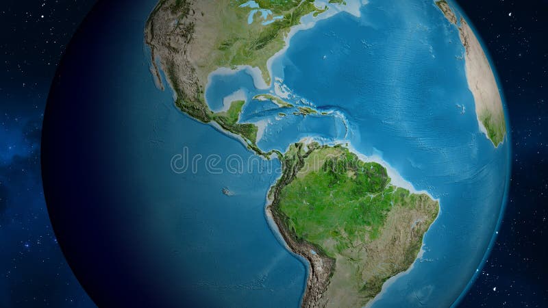 Globe Centered on Panama. Satellite Map Stock Illustration ...