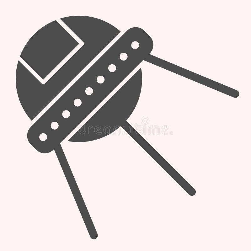 Satellite Glyph Icon. Communication Device for Space with Antenna Stock ...