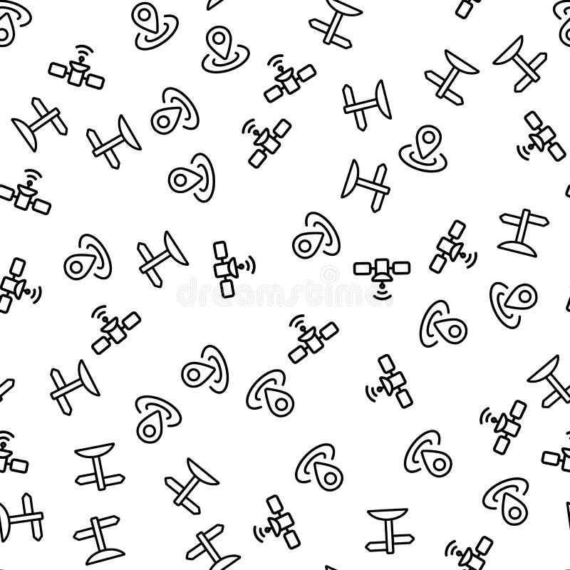 Satellite Gps Navigation Seamless Pattern Vector Stock Vector ...