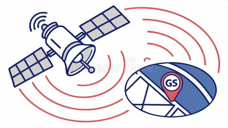 Satellite with GPS Pin, Global Positioning and Navigation Vector Design ...