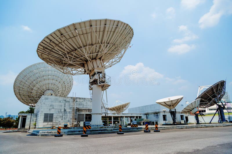 Satellite on Ground Station Stock Image - Image of countryside ...
