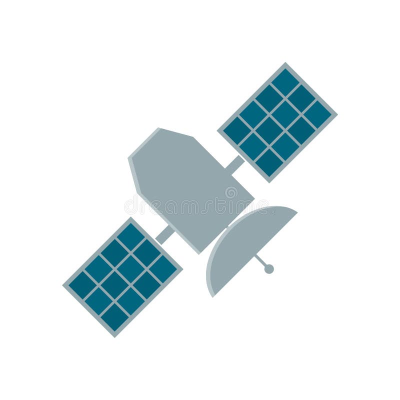 Satellite Orbiting the Earth Icon or Logo Stock Vector - Illustration ...