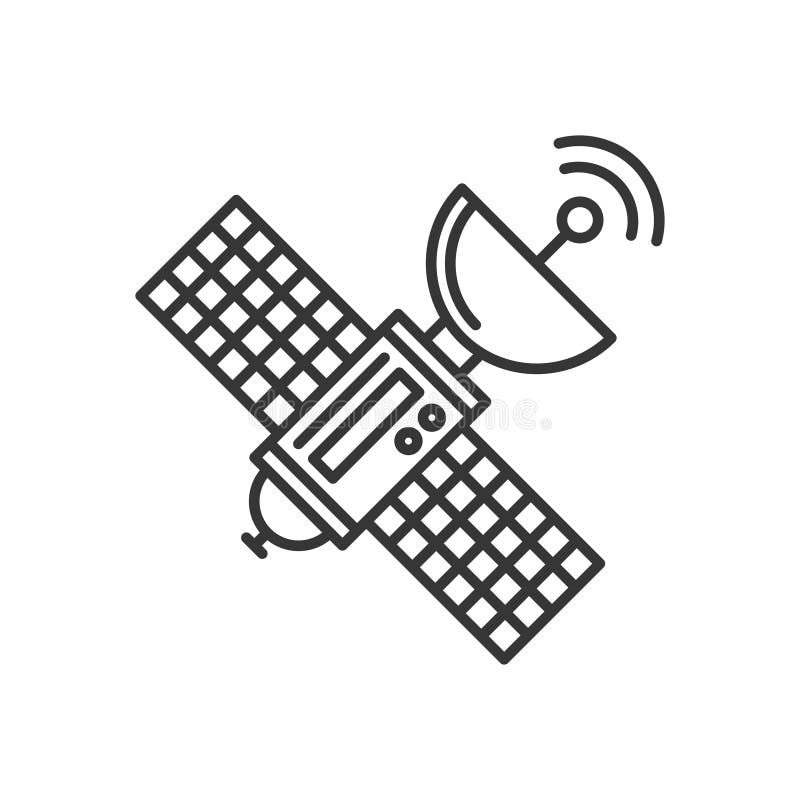 Satellite Icon on White Background. Line Style Vector Stock Vector ...