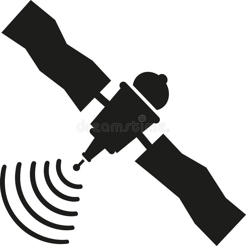 Satellite Icon with Wireless Connection Stock Vector - Illustration of ...