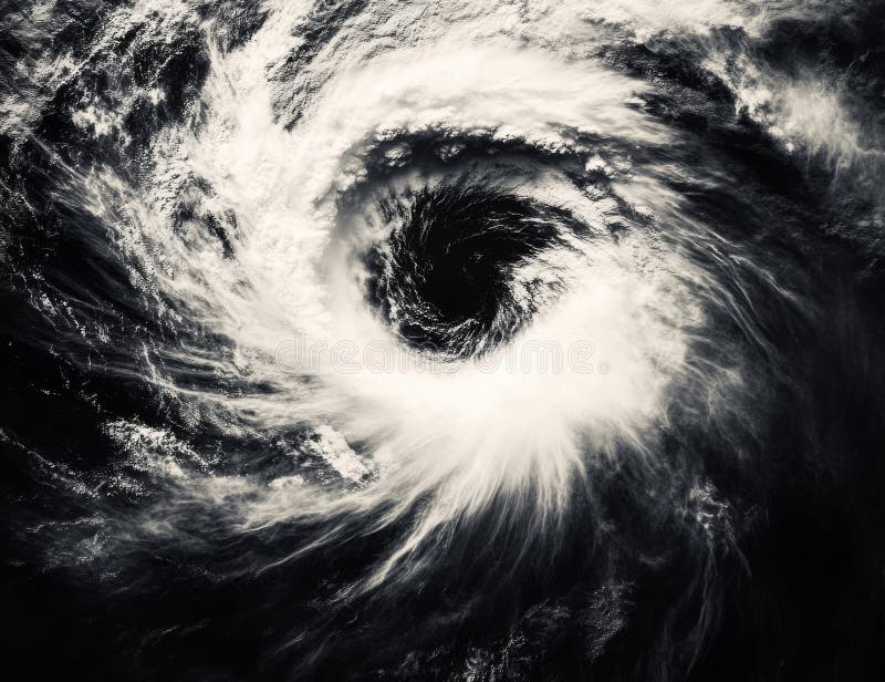 A Satellite Image of Earth Shows a Typhoon Over the Ocean, Captured from Space, Featuring the ...