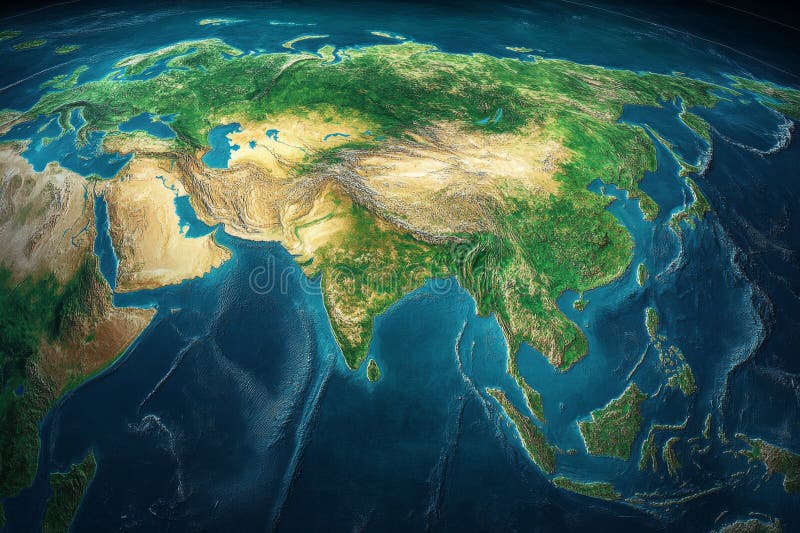 A Satellite Image of East Asia, Centered on China and Taiwan, with ...